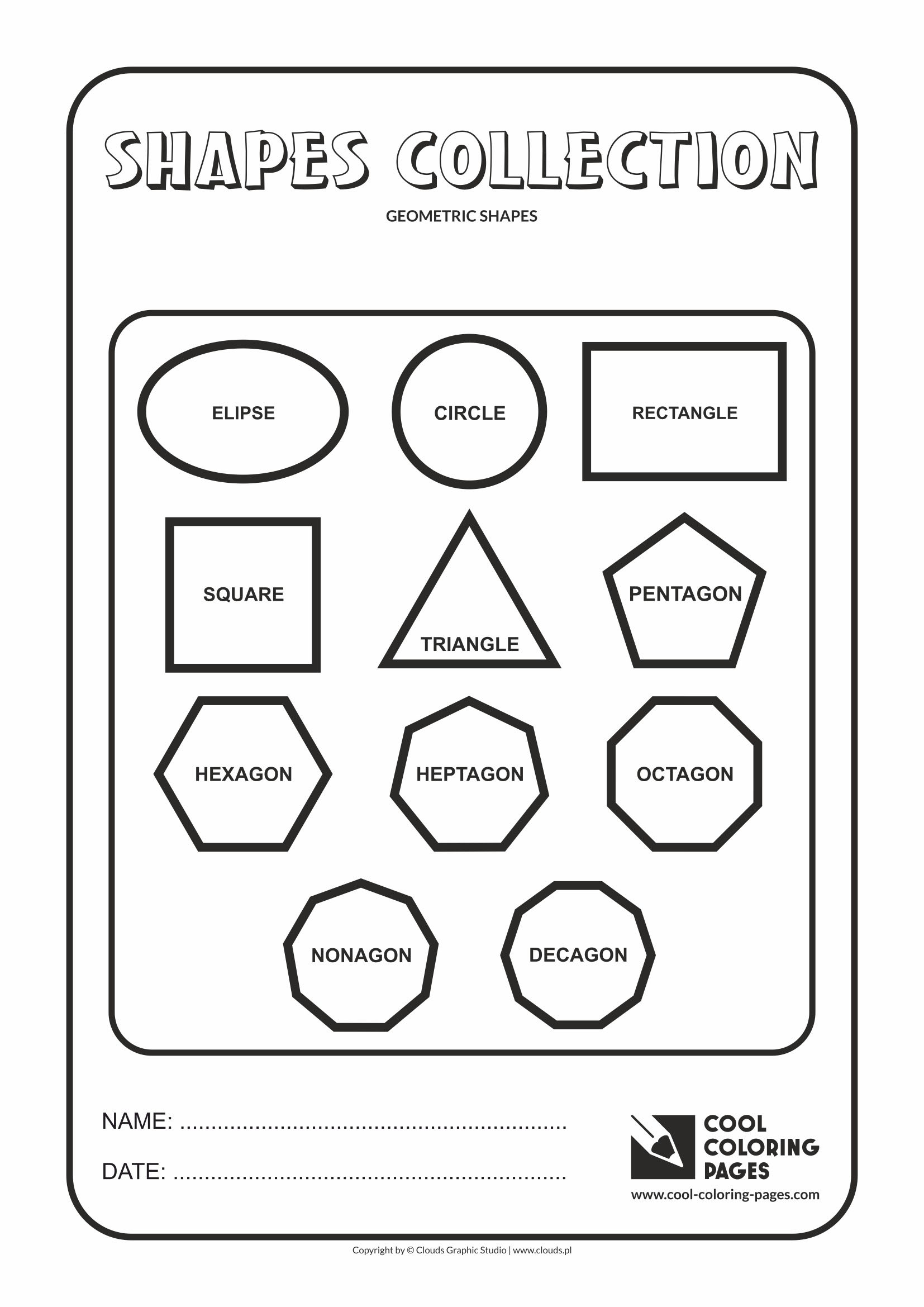 Geometric Shapes Coloring Pages For Kids