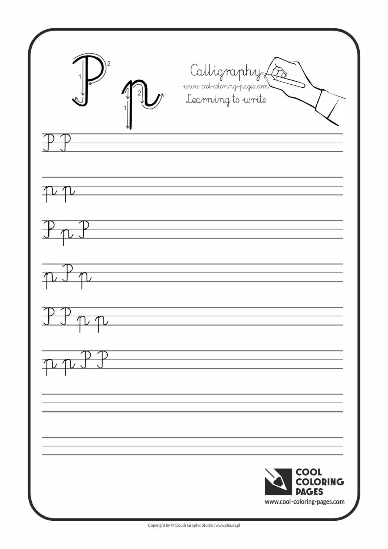 Cool Coloring Pages Letter P - Calligraphy for kids Archives - Cool ...